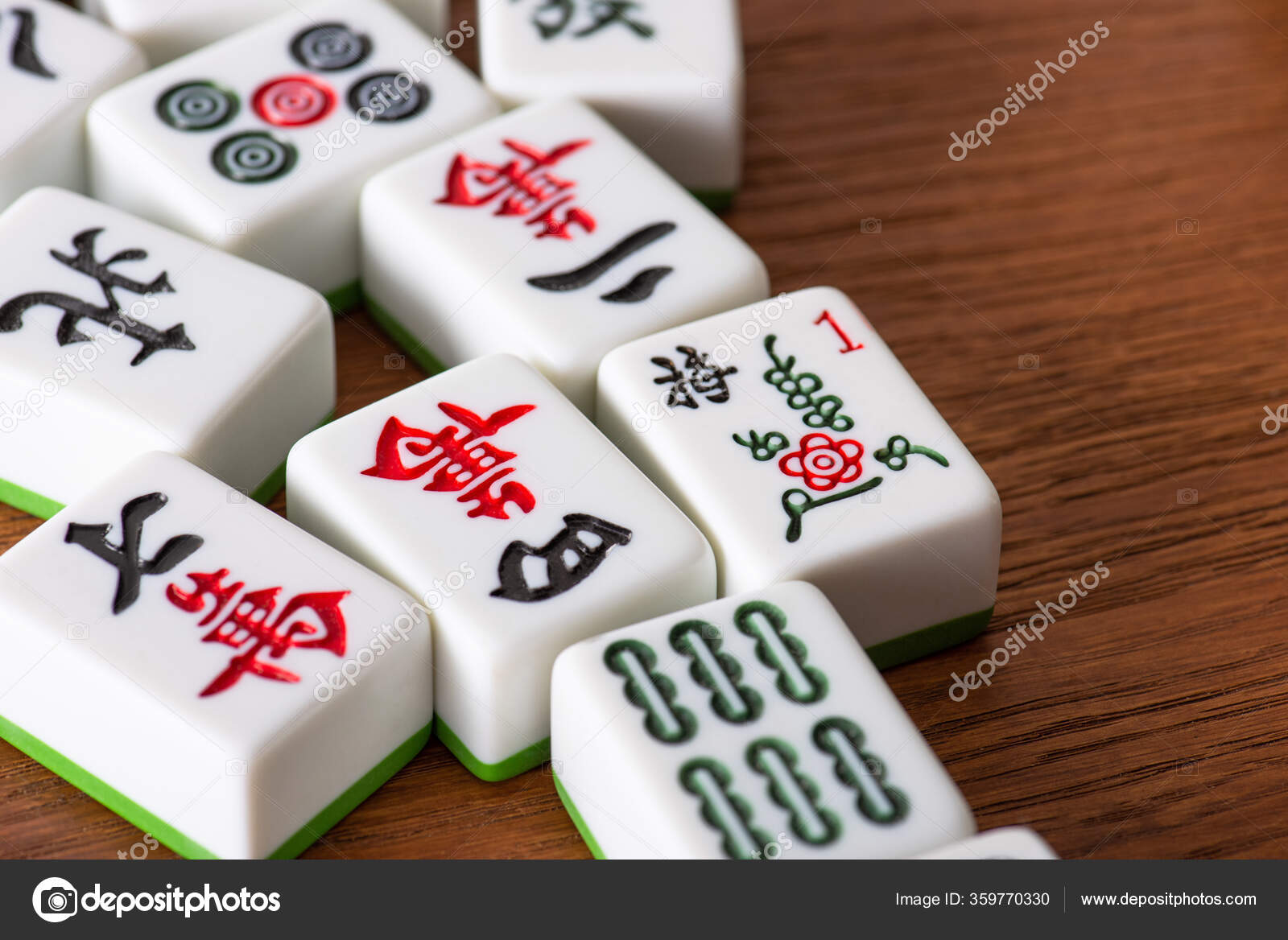 Kyiv Ukraine January 2019 White Mahjong Game Tiles Signs Characters ...