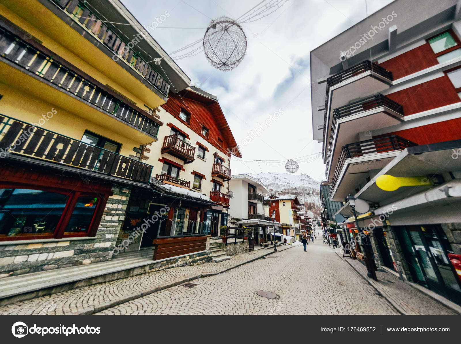 Beautiful Street Austrian Town Mountains Stock Photo by ©ViktoriaSapata ...