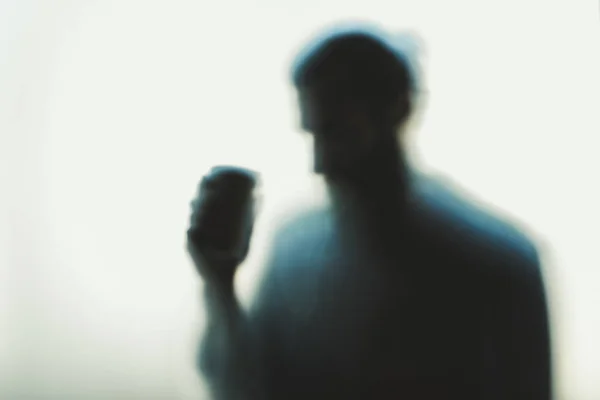 Person behind frosted glass | Man behind frosted glass — Stock Photo ...