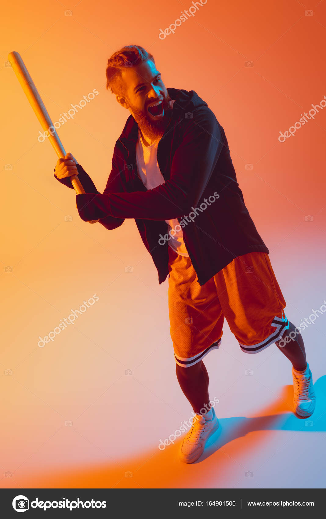 Handsome man with baseball bat — Stock Photo © VitalikRadko #164901500