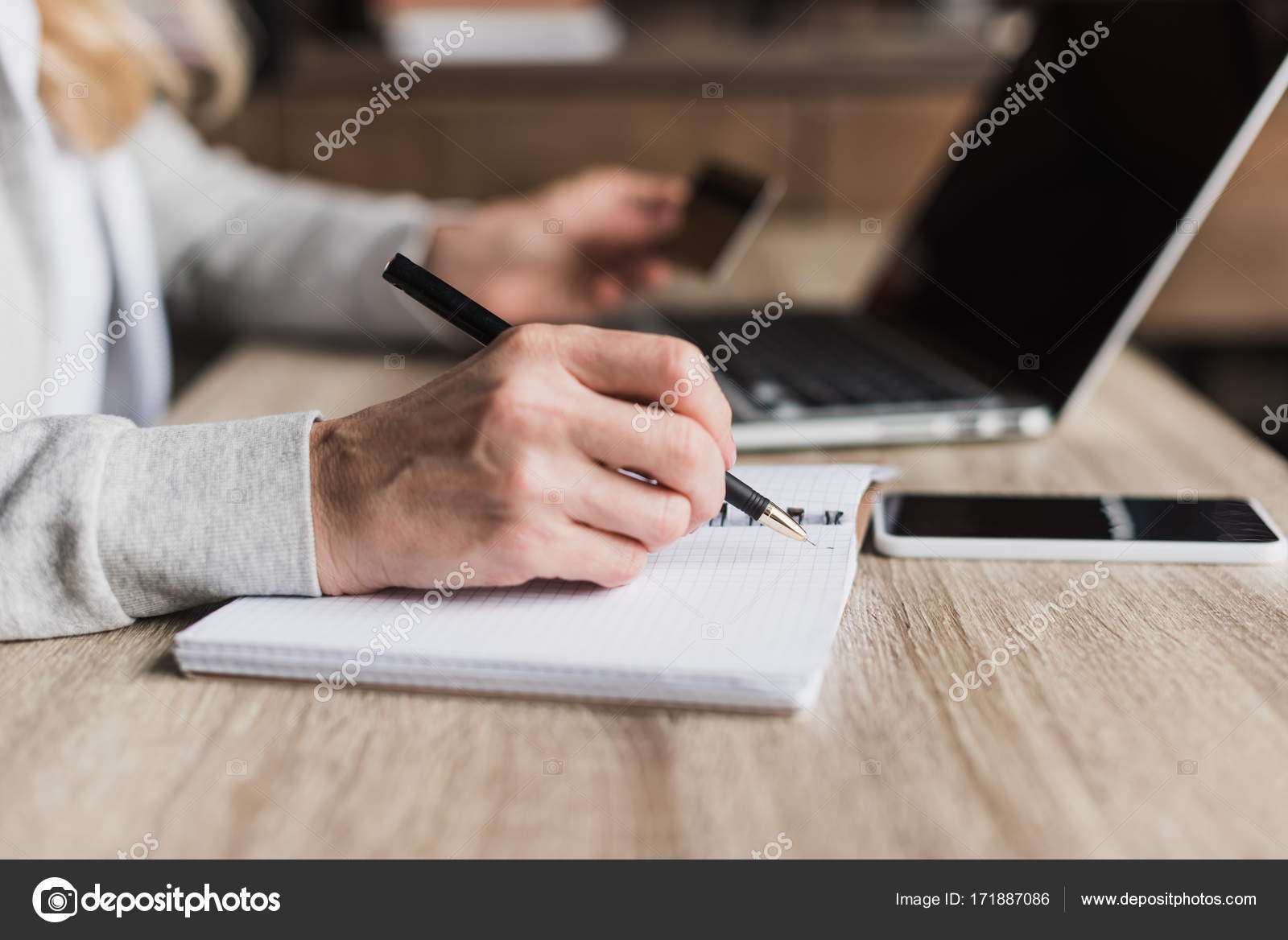 Woman taking notes — Stock Photo © VitalikRadko #171887086 Woman taking notes — Stock Photo © VitalikRadko #171887086