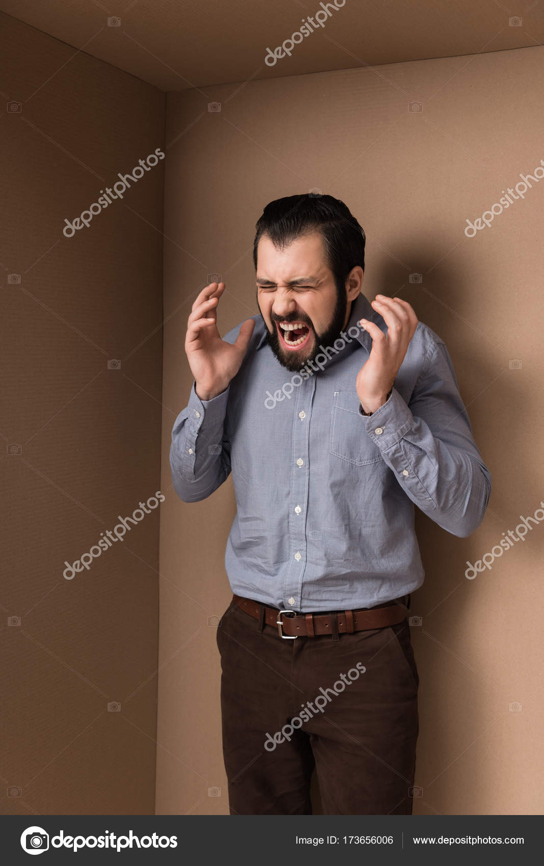 Yelling stressed man — Stock Photo © VitalikRadko #173656006