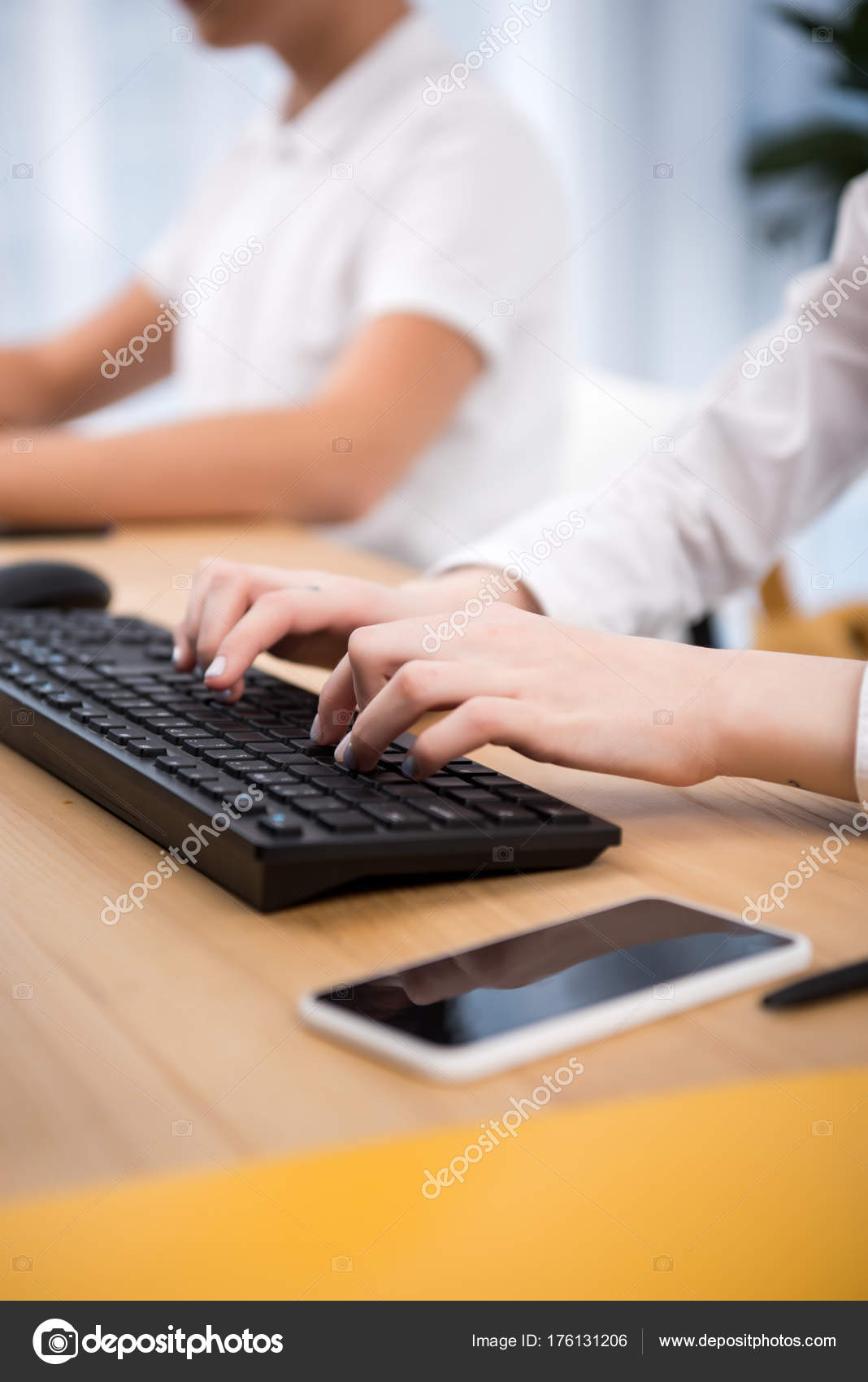 Cropped Image Students Typing Keyboards — Stock Photo © VitalikRadko ...