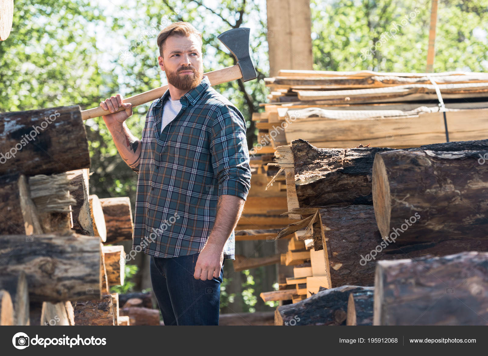 Lumberjack Holding Axe