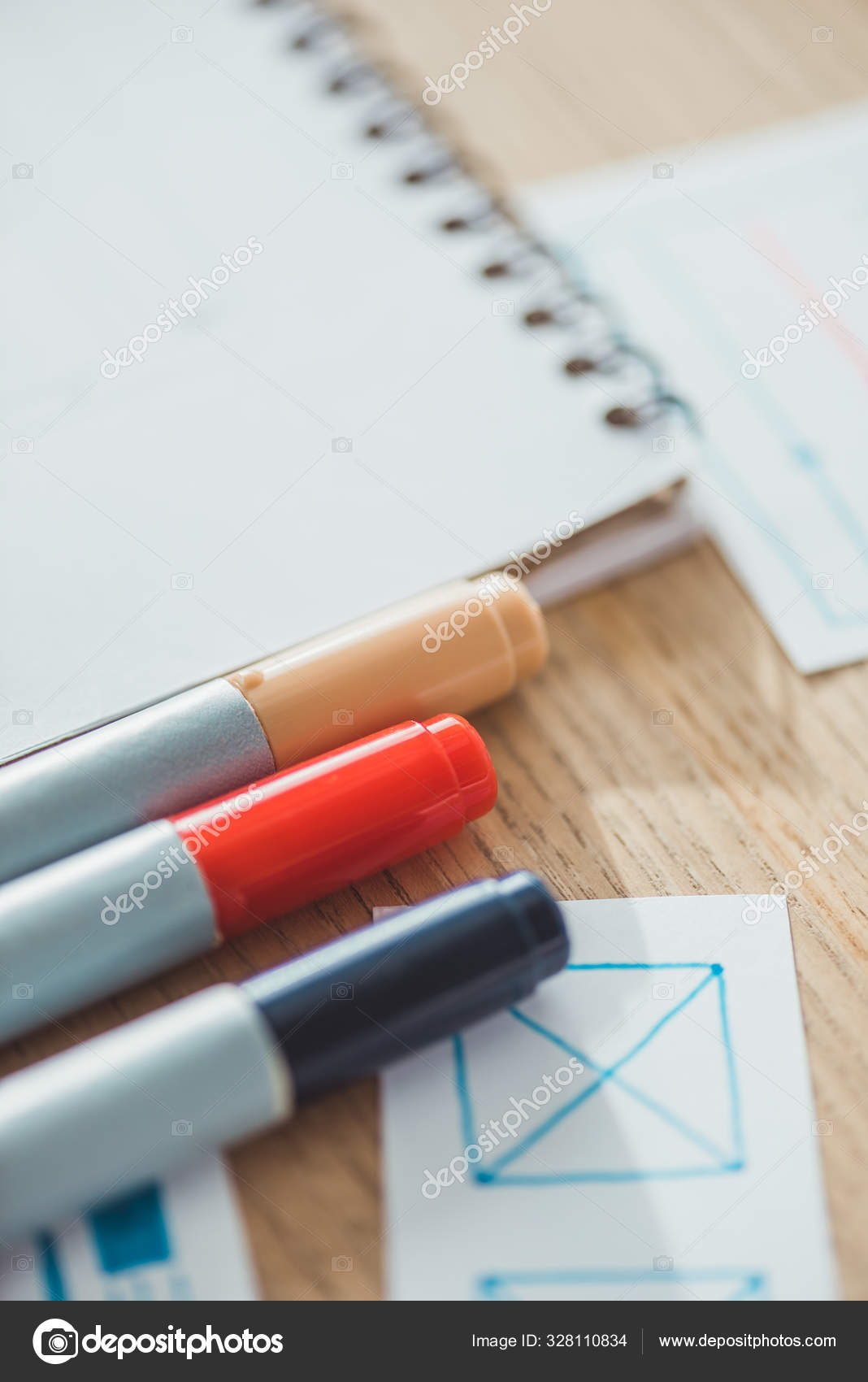 Selective Focus Pens Web Sketches Table — Stock Photo © VitalikRadko ...