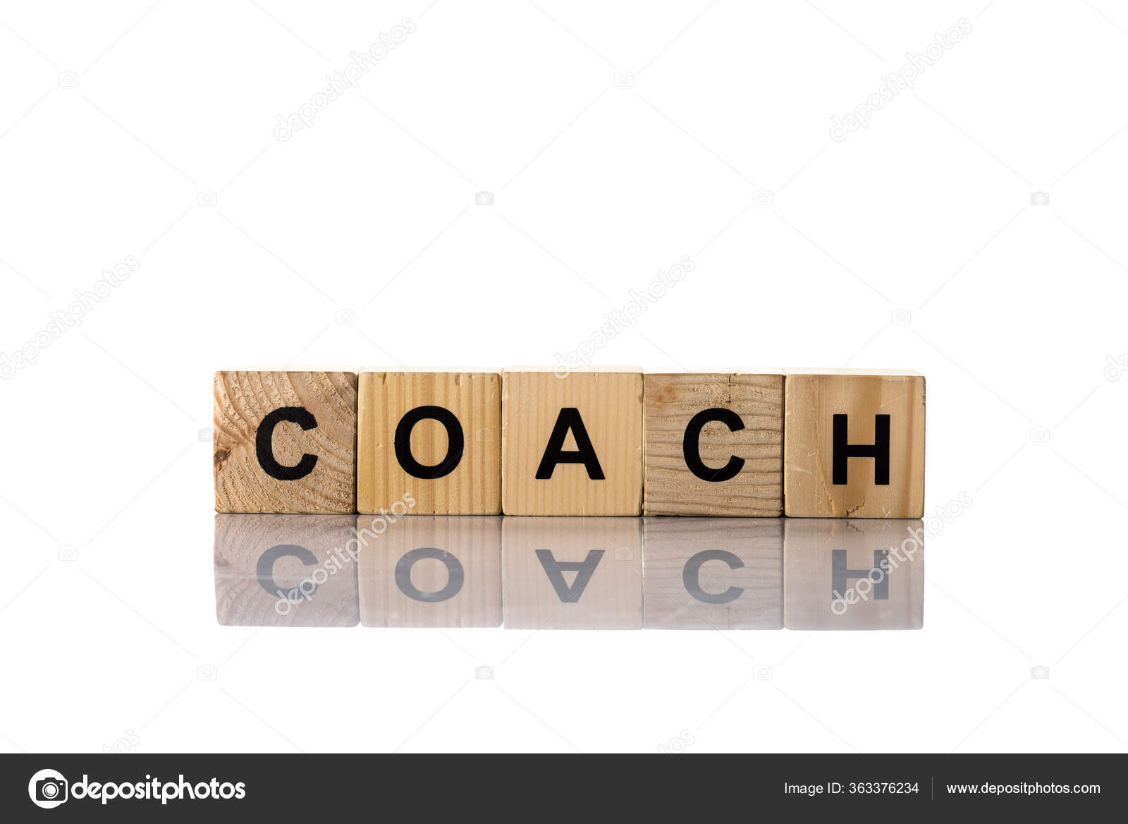 Wooden Cubes Coach Lettering White Background — Stock Photo ...