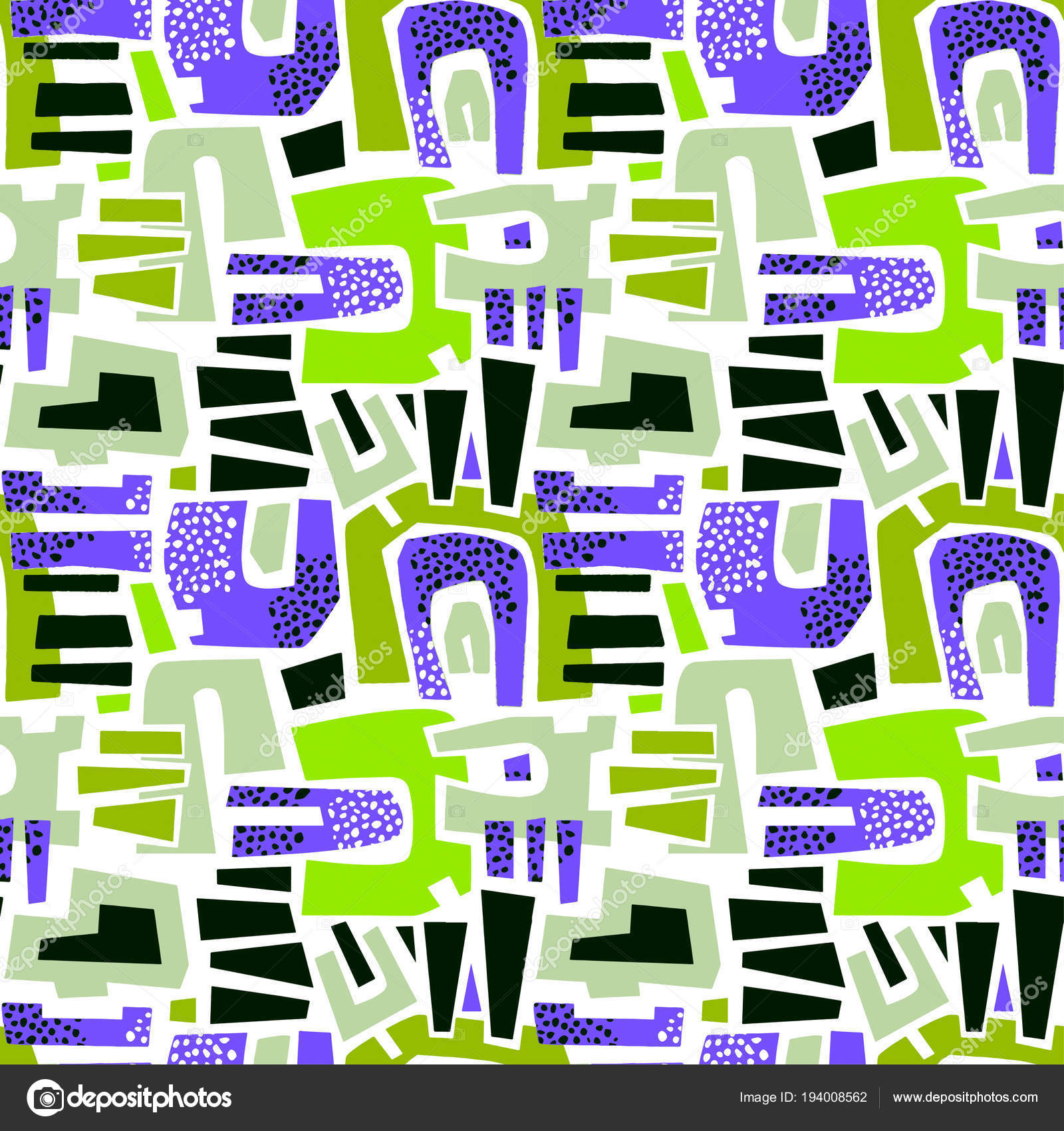 Urban seamless funky collage pattern Stock Vector by ©OlgaLIS 194008562