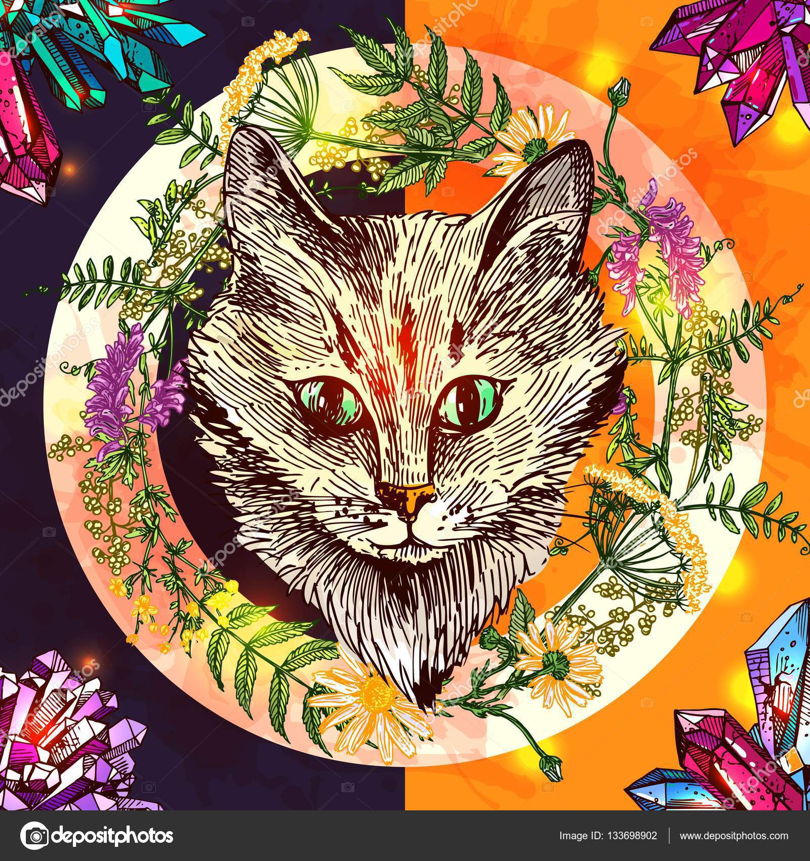 Boho style illustration Stock Vector by ©Margarita_87 133698902