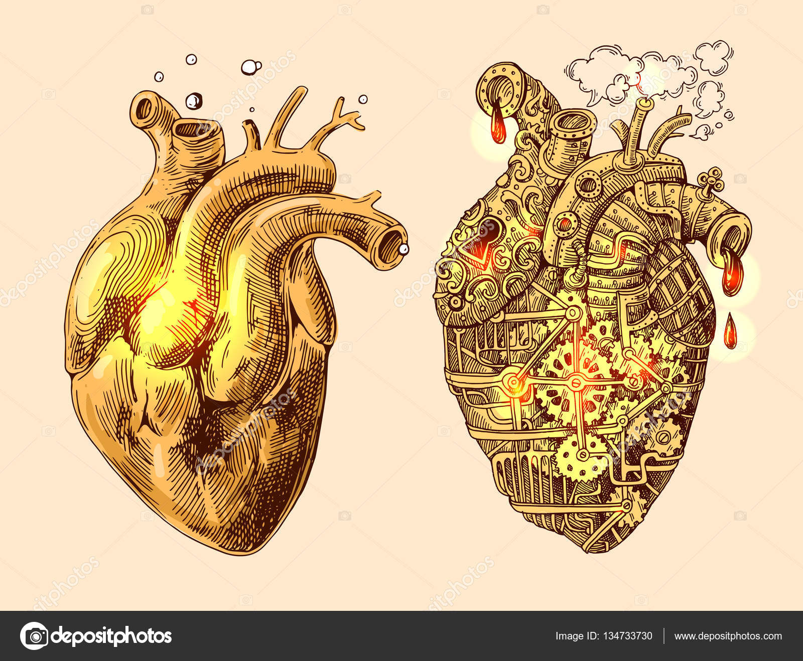 Steampunk Human Heart