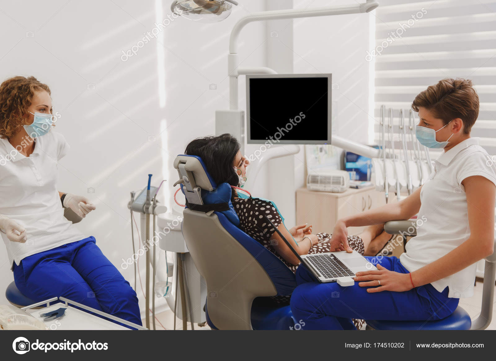 Setting and determining bite and position of jaws with the help Stock ...