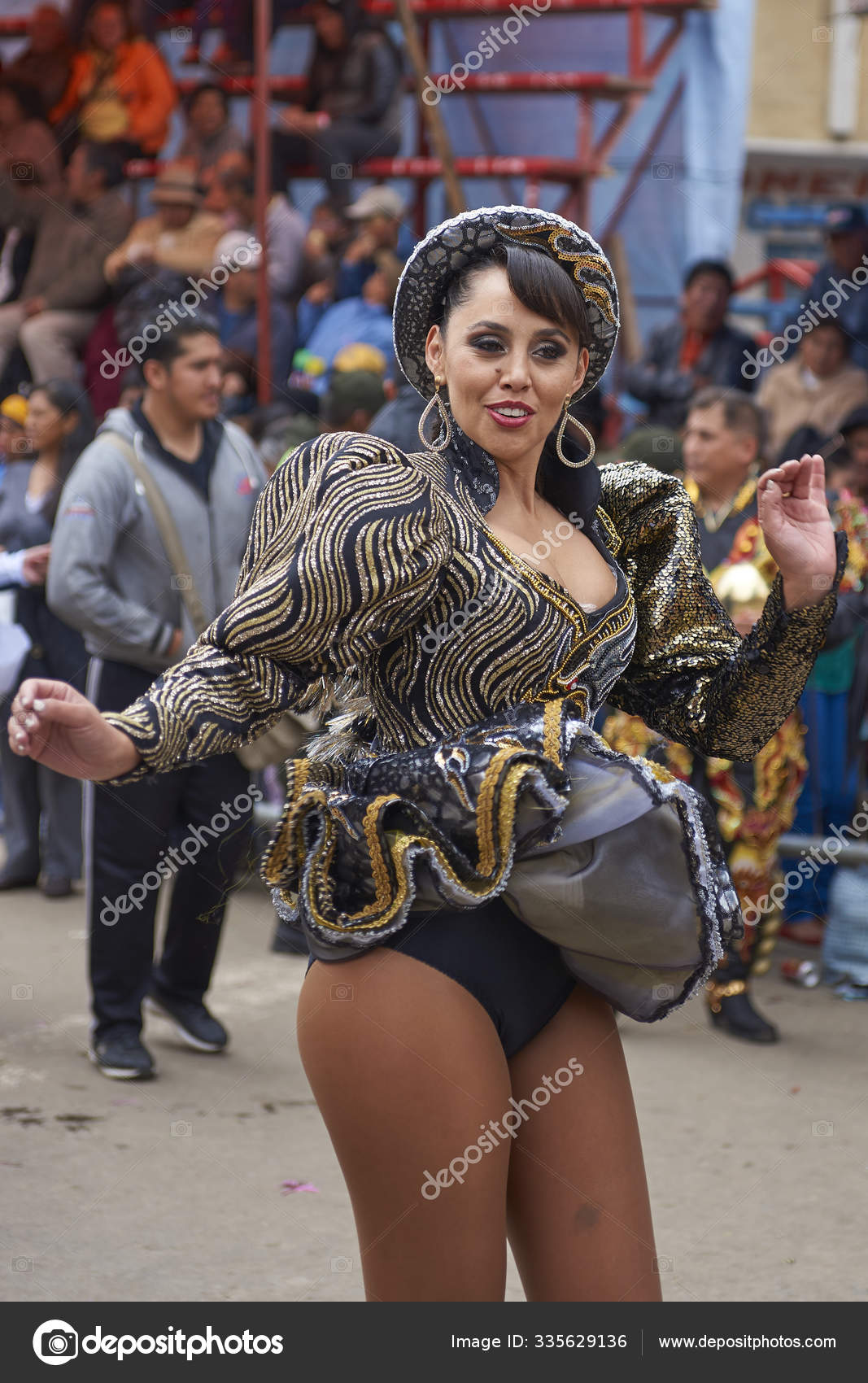 Oruro Bolivia February 2017 Caporales Dancer Ornate Costumes Performing Parade — Stock Editorial ...