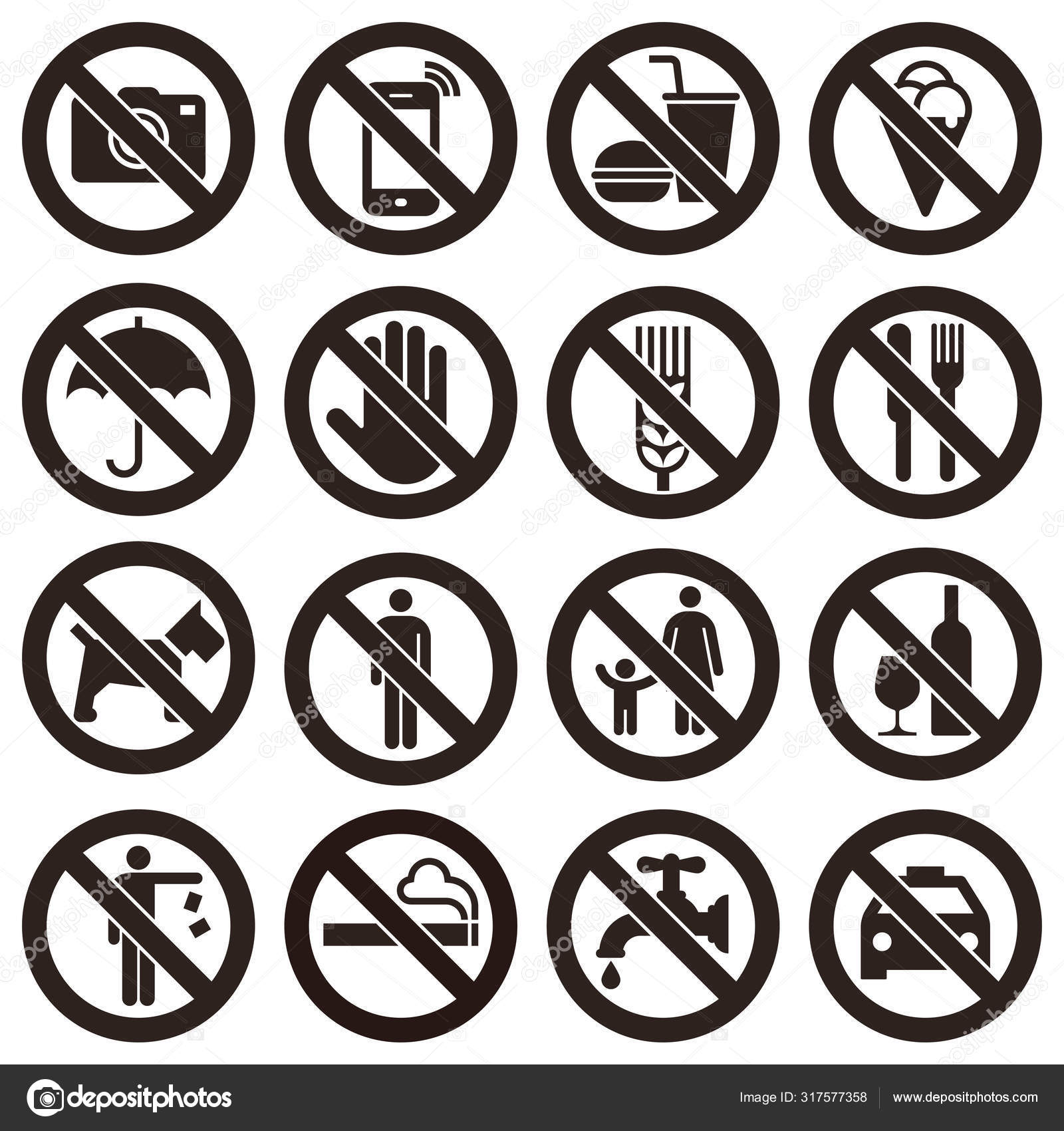 Prohibition signs Stock Vector by ©nikolae #317577358