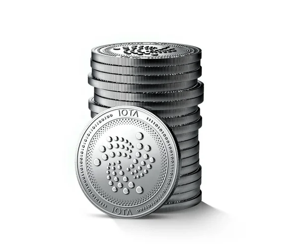 Golden Iota Cryptocurrency Physical Concept Coin Isolated White ...
