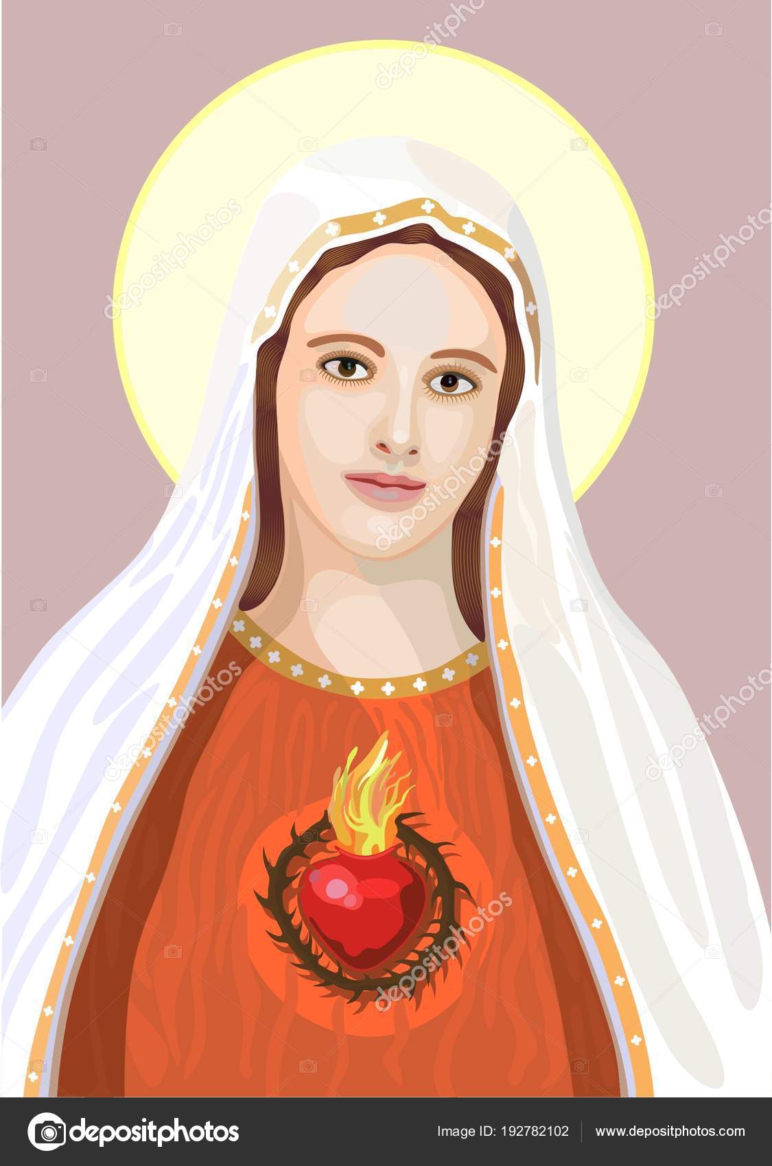 Virgin Mary Symbol Her Immaculate Heart Stock Vector Image by ©Petr812 ...