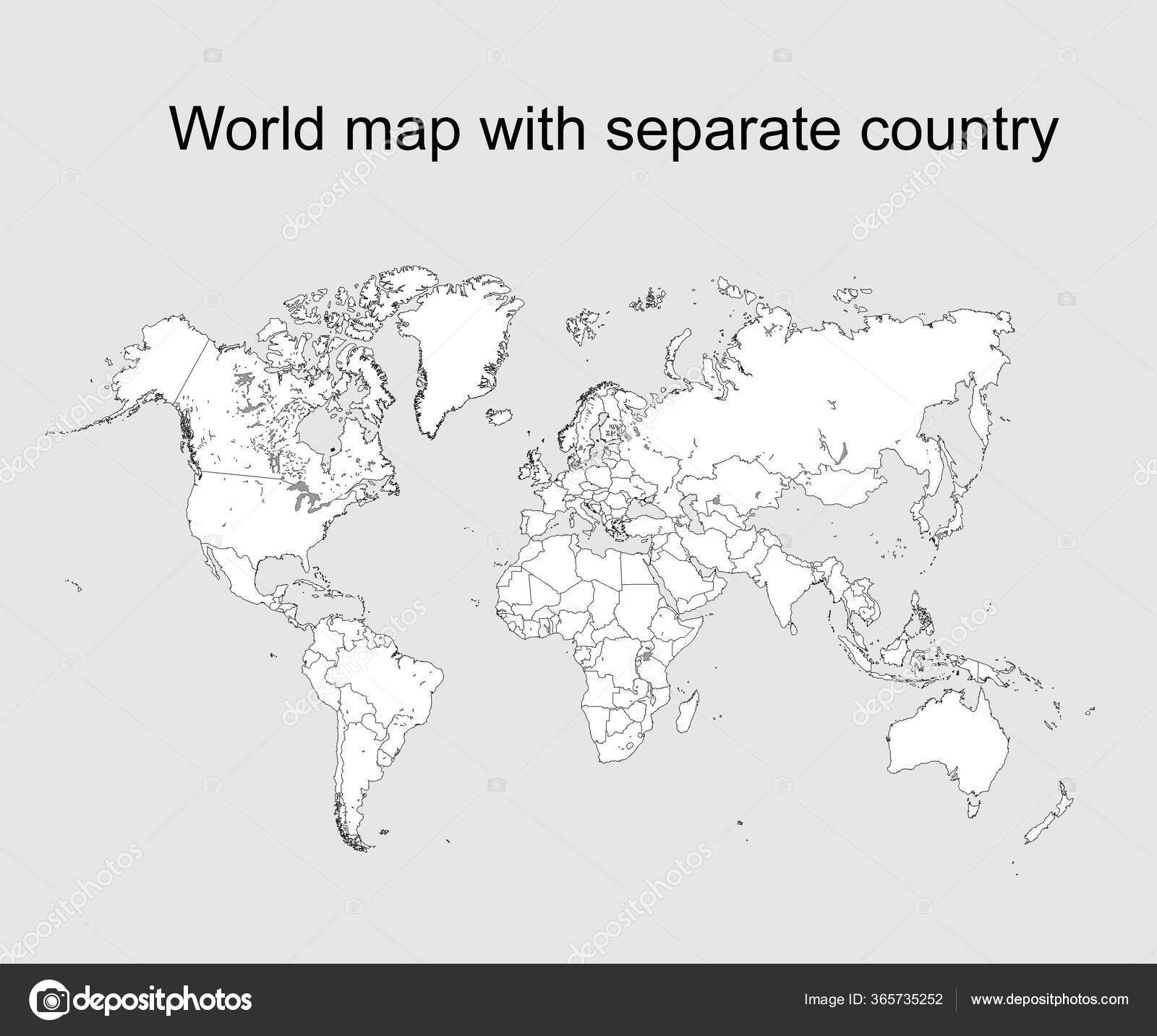 World Map Separate Country White Background World Map Dot Background ...