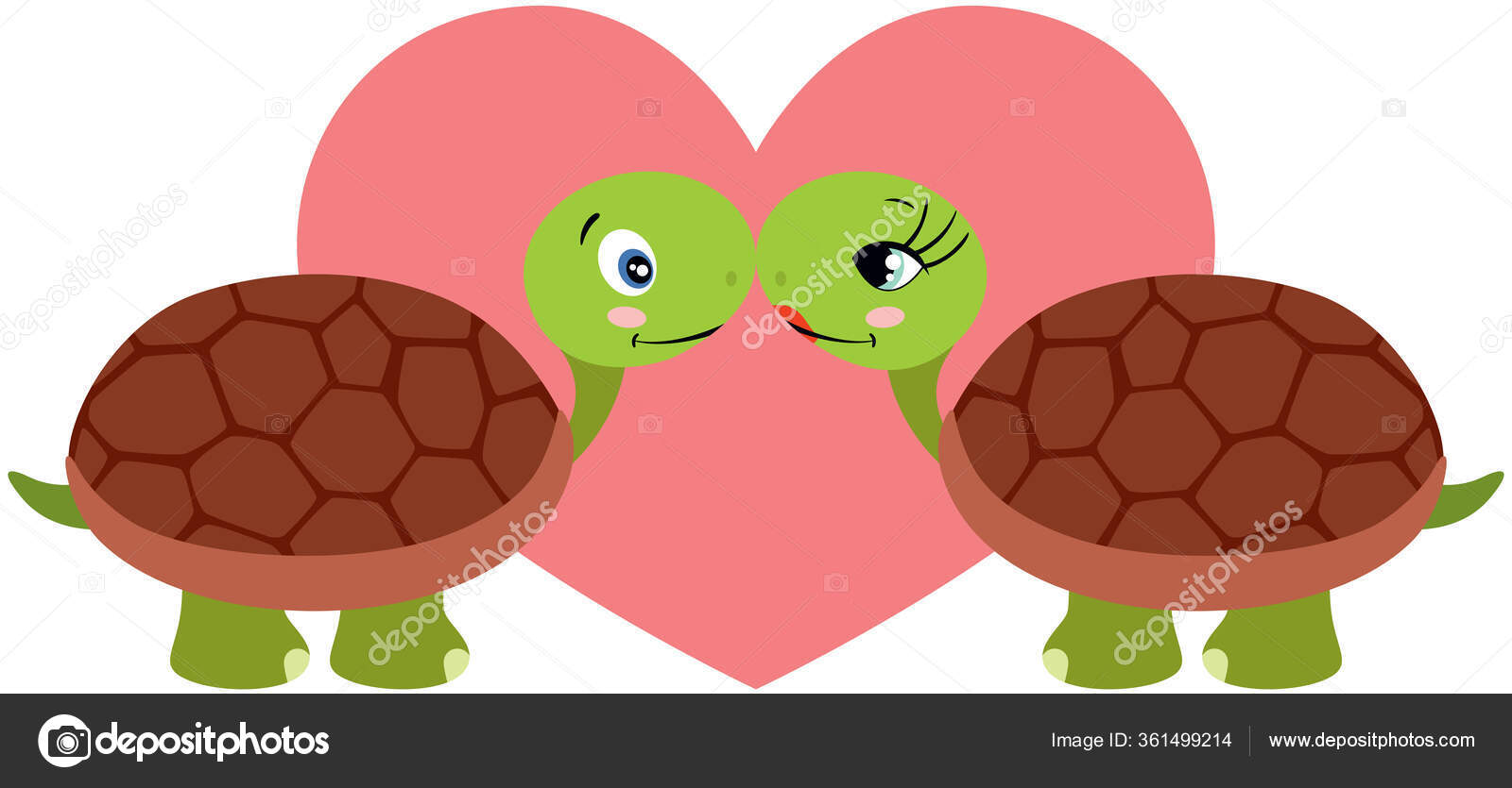 Par Tortugas Enamoradas Vector de Stock de ©socris79 361499214