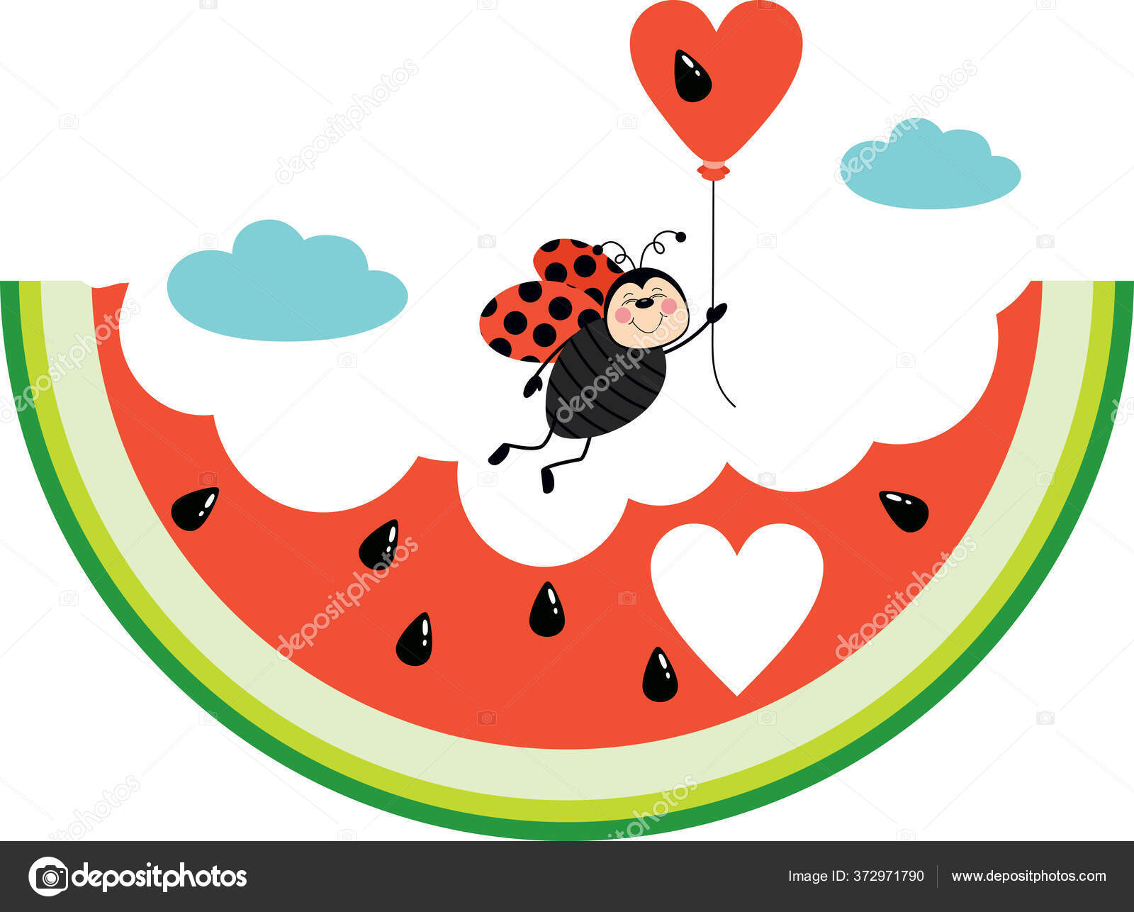 Illustration Ladybug Watermelon Stock Illustration by ©socris79 #372971790