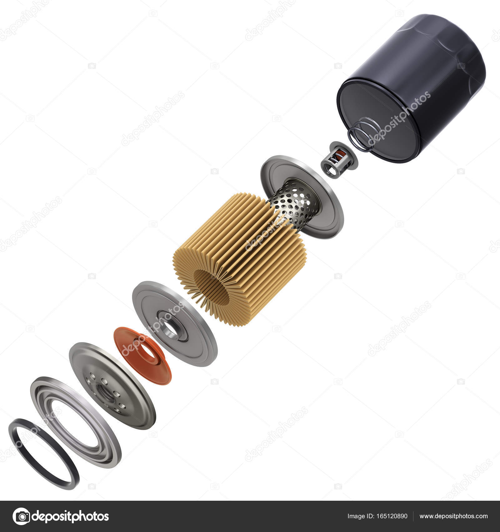Exploded view of car oil filter Stock Photo by ©mipan 165120890