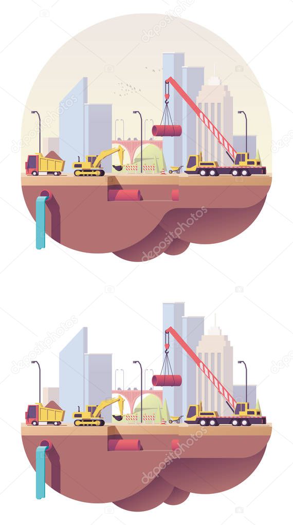 Vector bajo polivin lico sitio de construcci n principal de agua 2024