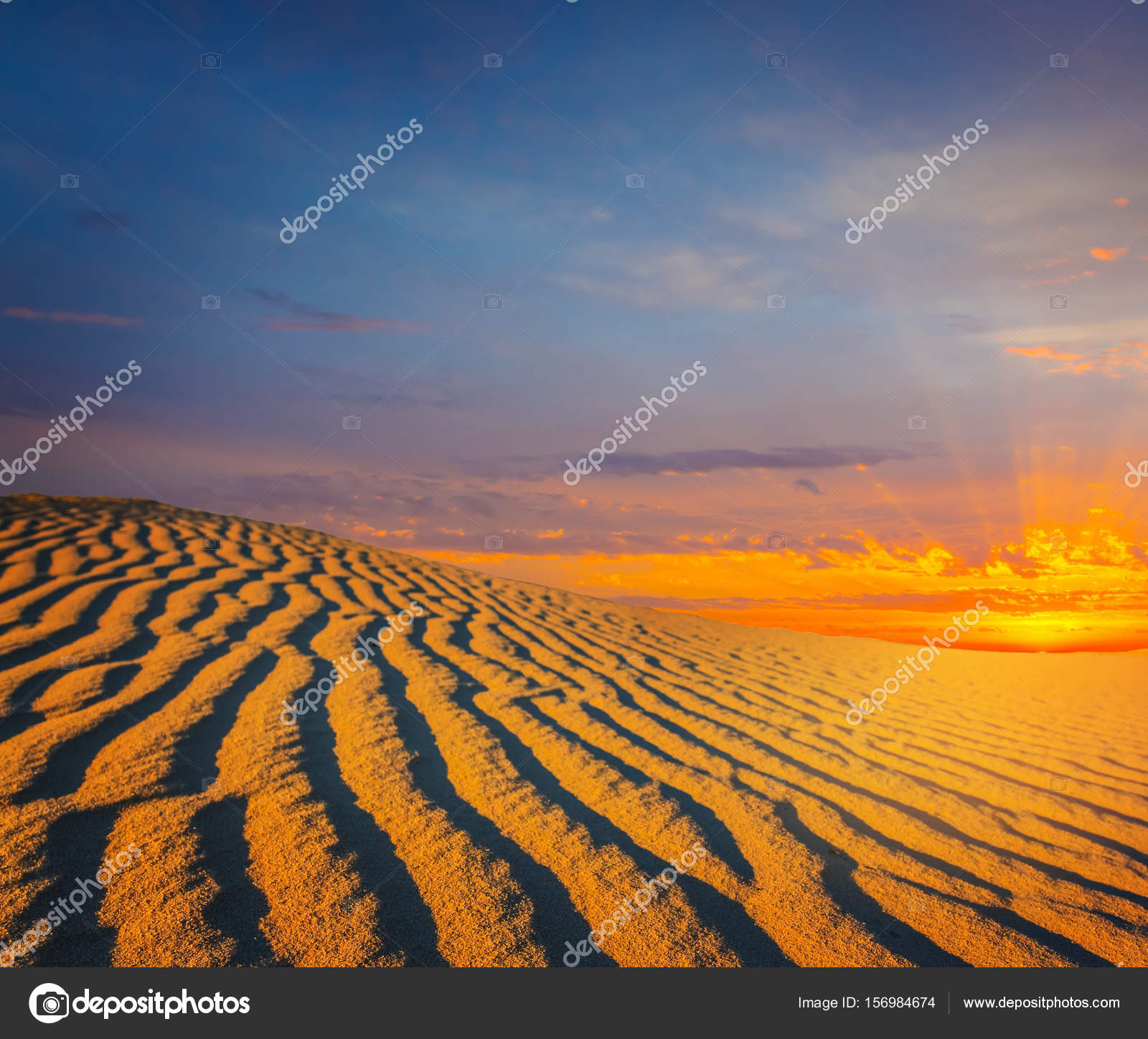 Evening sandy desert landscape Stock Photo by ©york_76 156984674