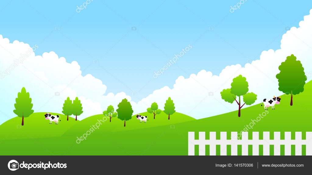 Cow ranch landscape background Stock Vector by ©JBOY24 141570306