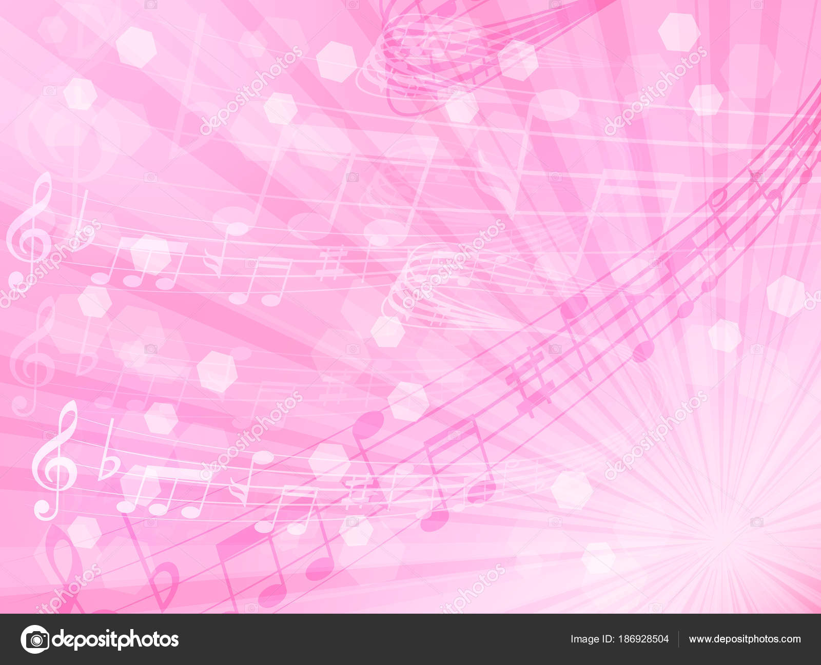 Musical Note Score Pink Background Stock Vector Image by ©JBOY24 #186928504