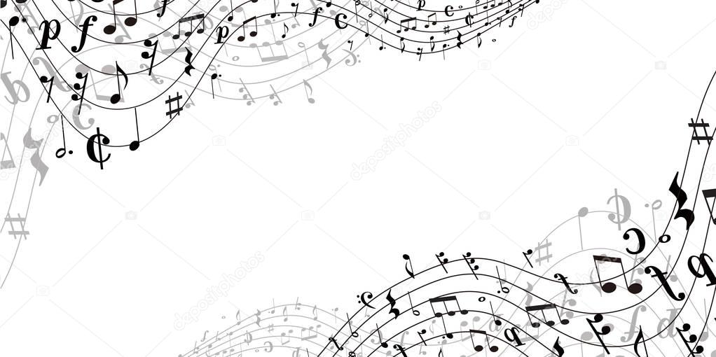 Sfondo Musicale Illustrazione 3d Di Note Musicali Luccicanti Su Sfondo