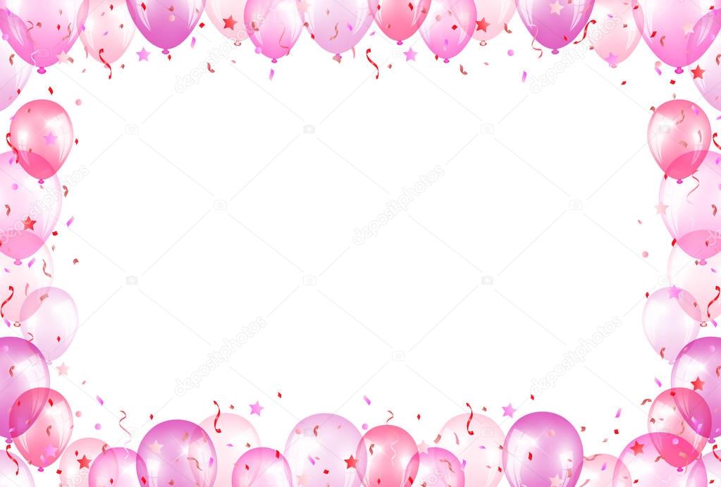 Balloon Frame Pink Background — Stock Vector © JBOY24 #191216554