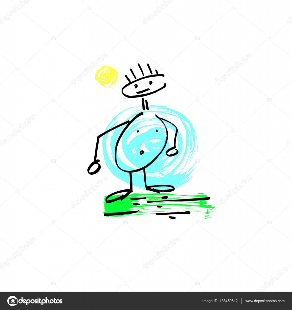 Sketch doodle human stick figure fat man Stock Vector Image by ...