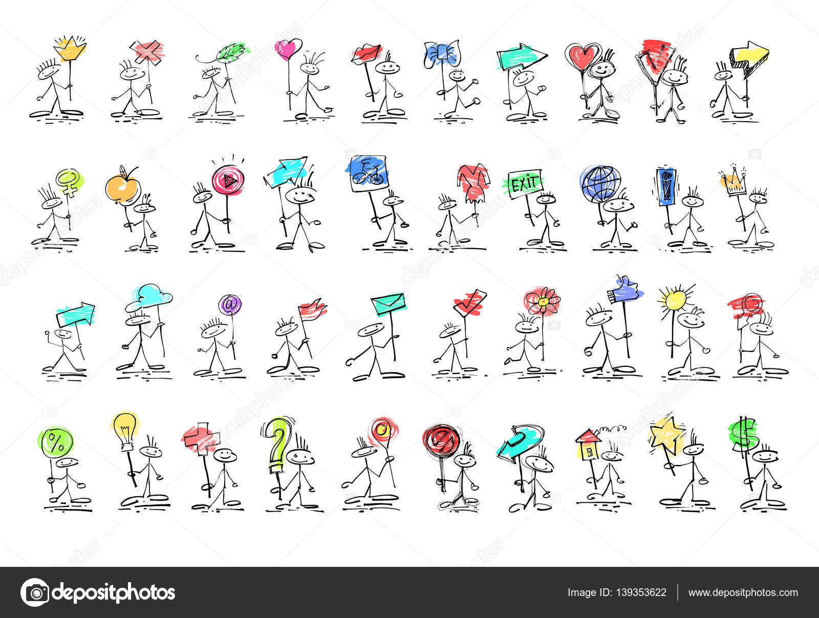 Simple Drawings Of Stick People