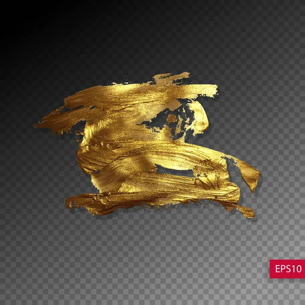 Hand drawing silver and gold brush stroke paint spot — Stock Photo ...