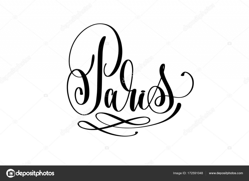 Paris hand lettering modern typography inscription Stock Vector by ...