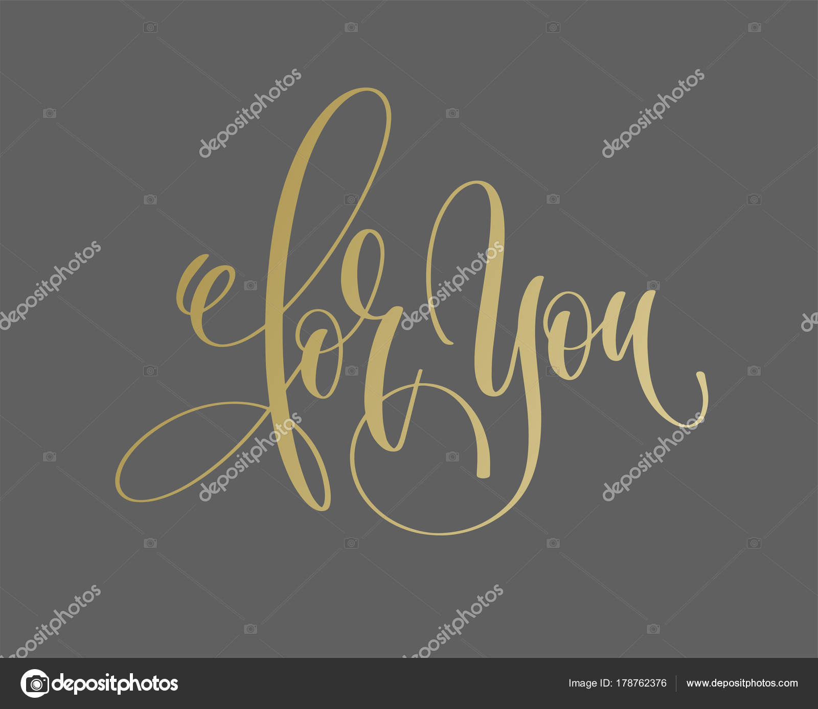 For you - golden hand lettering inscription text to valentine de Stock ...