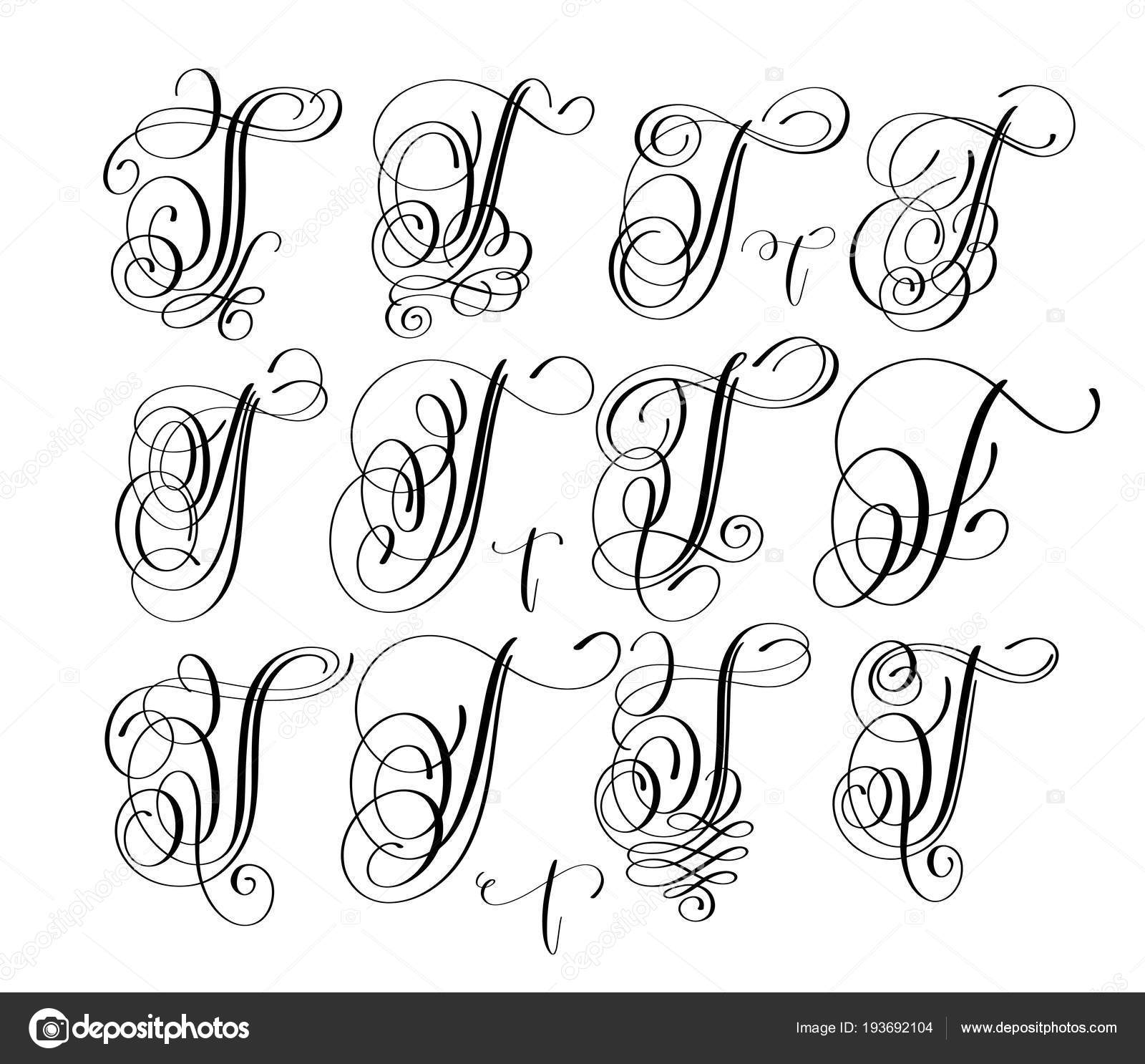 Letter T Calligraphy