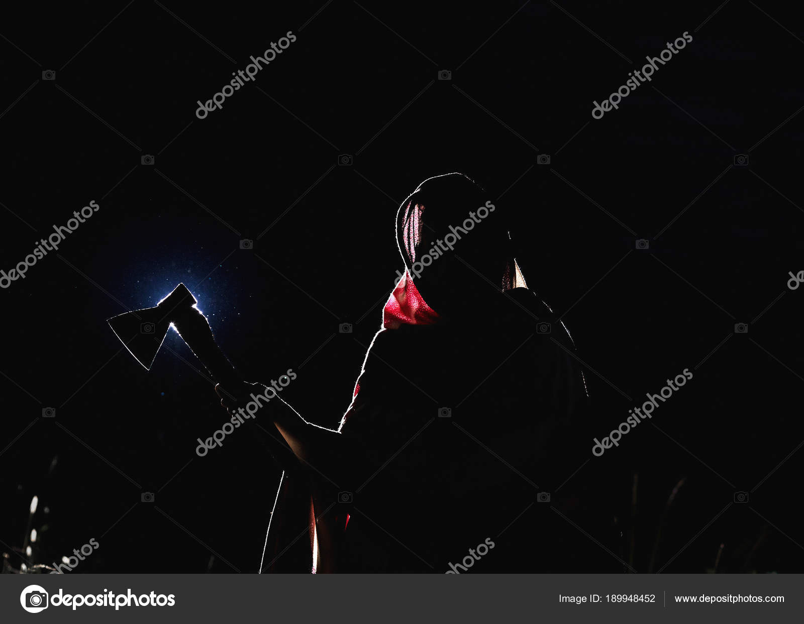 Scary horror shot Grim reaper with axe, the death itself Stock Photo by ...