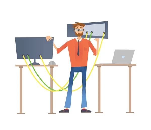 Network cable manager Vector Art Stock Images | Depositphotos