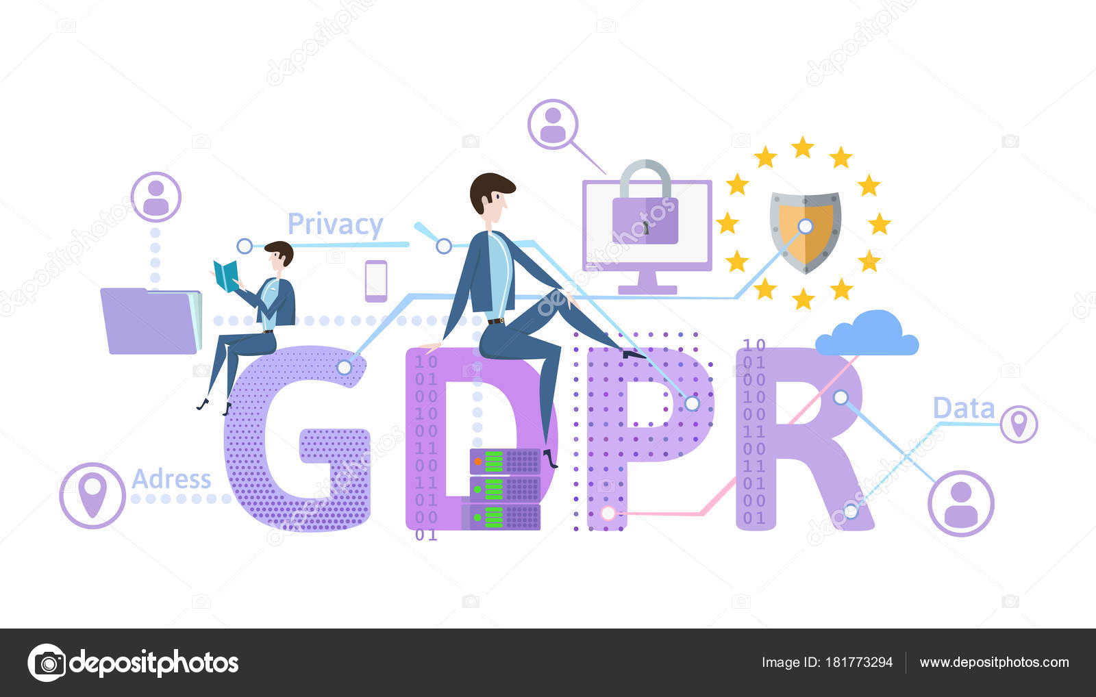 GDPR concept illustration. General Data Protection Regulation. The ...