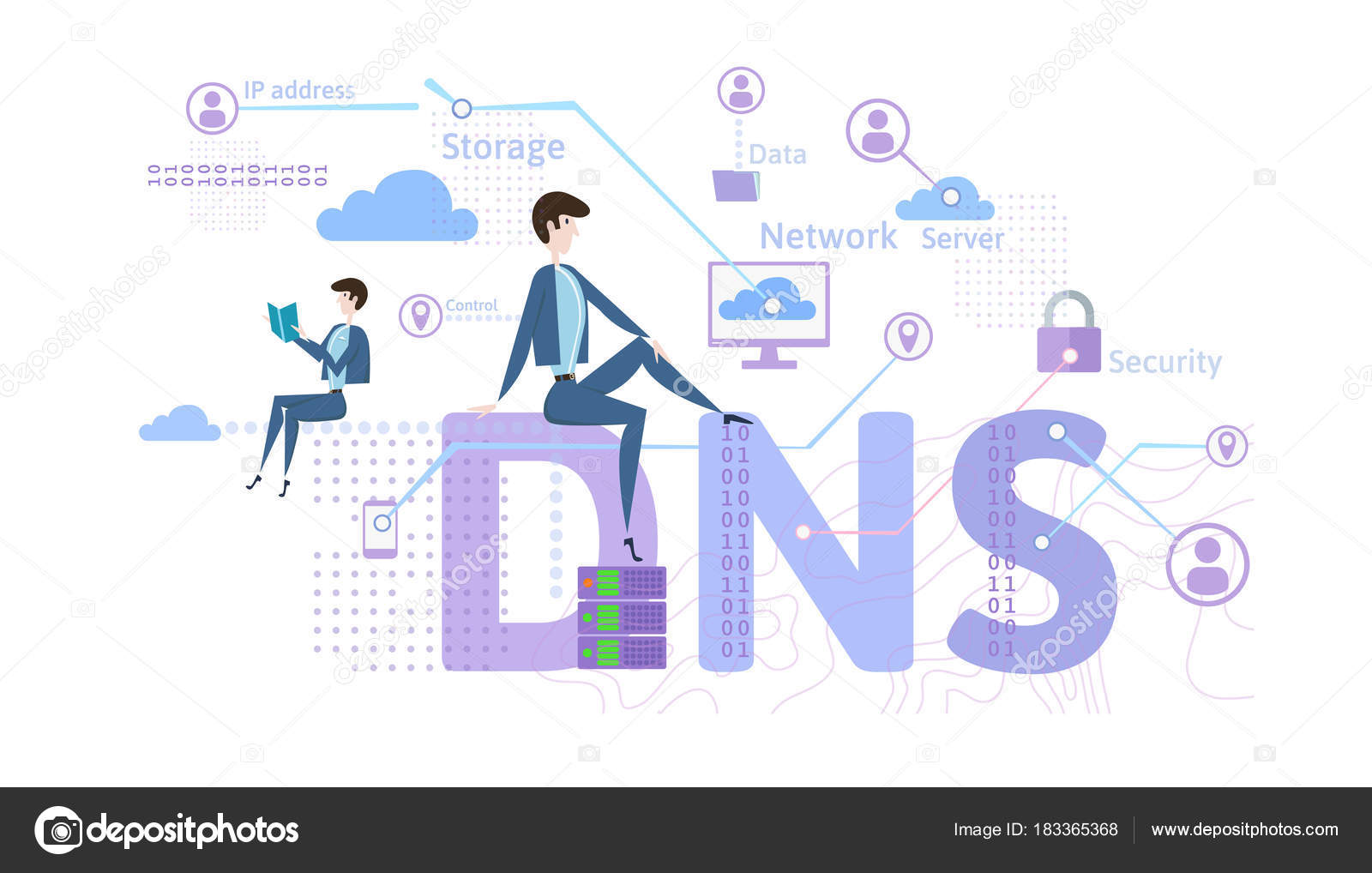 DNS concept, Domain Name System. Decentralized naming system for ...