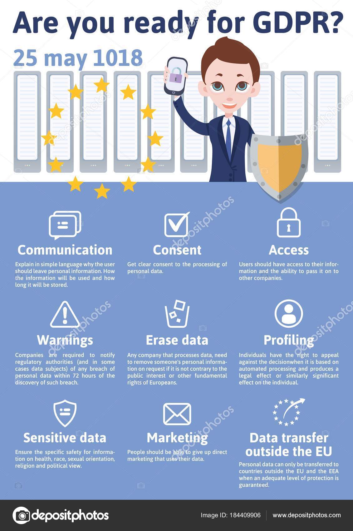 GDPR concept illustration. General Data Protection Regulation. The ... GDPR concept illustration. General Data Protection Regulation. The ...