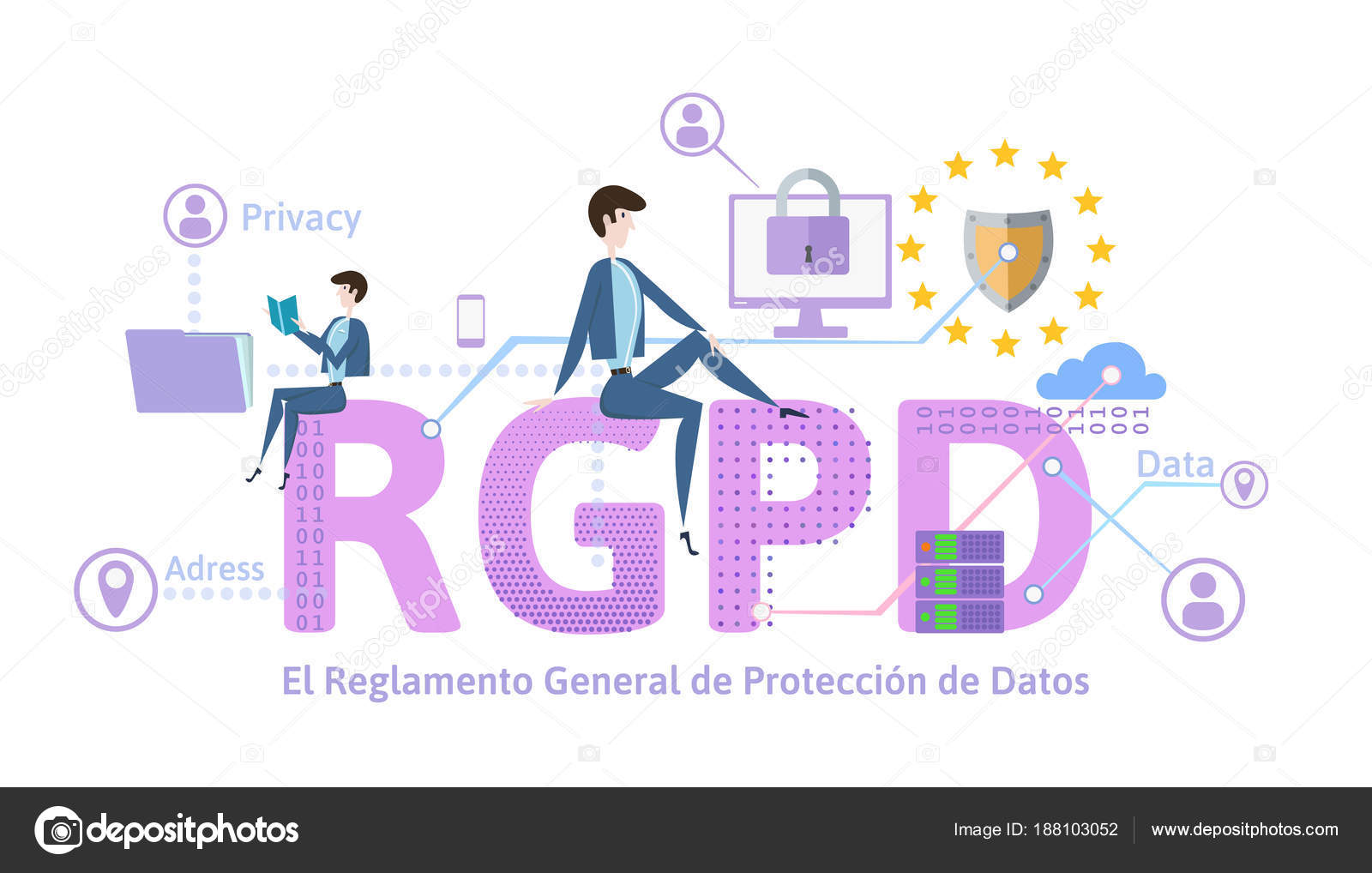RGPD, Spanish and Italian version version of GDPR. General Data ...