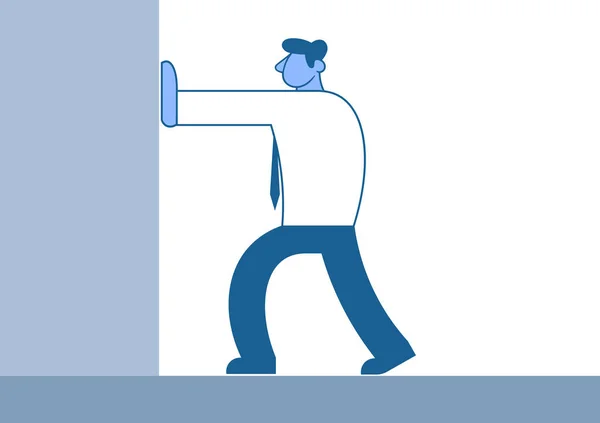 Man pushing wall Vector Art Stock Images | Depositphotos