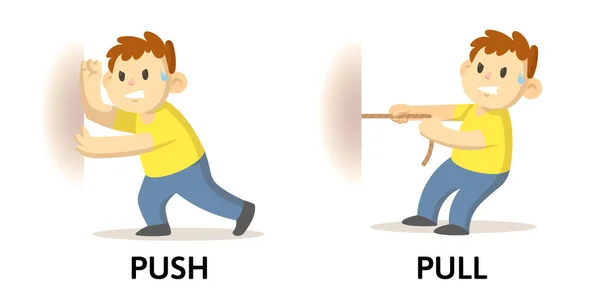 Words light and heavy flashcard with cartoon characters. Opposite ...