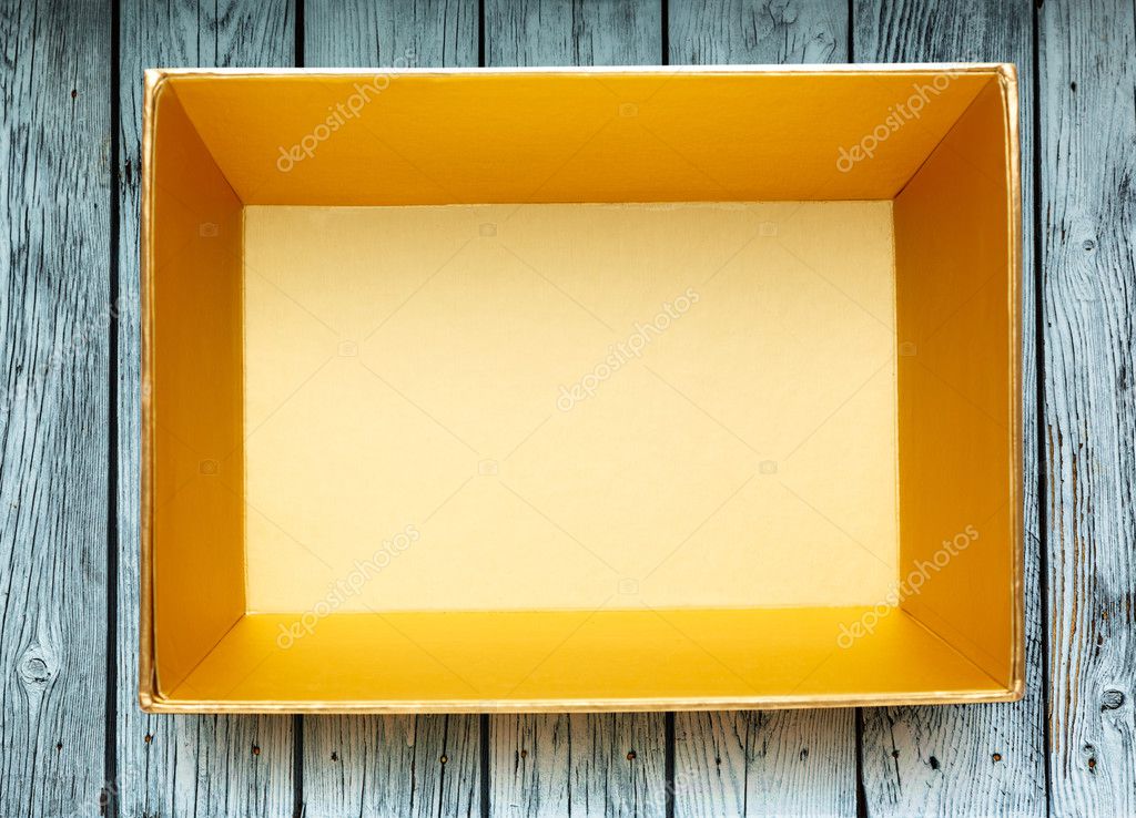 Empty golden box — Stock Photo © Garsya #126473434