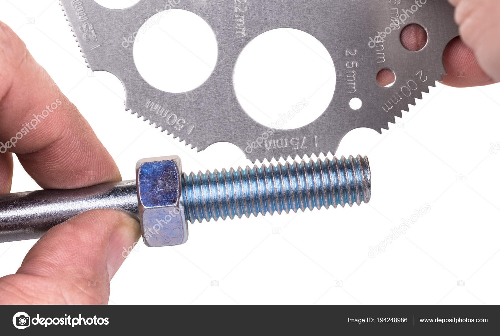 Measurement by screw pitch gauge in detail — Stock Photo © KPixMining ... Measurement by screw pitch gauge in detail — Stock Photo © KPixMining ...