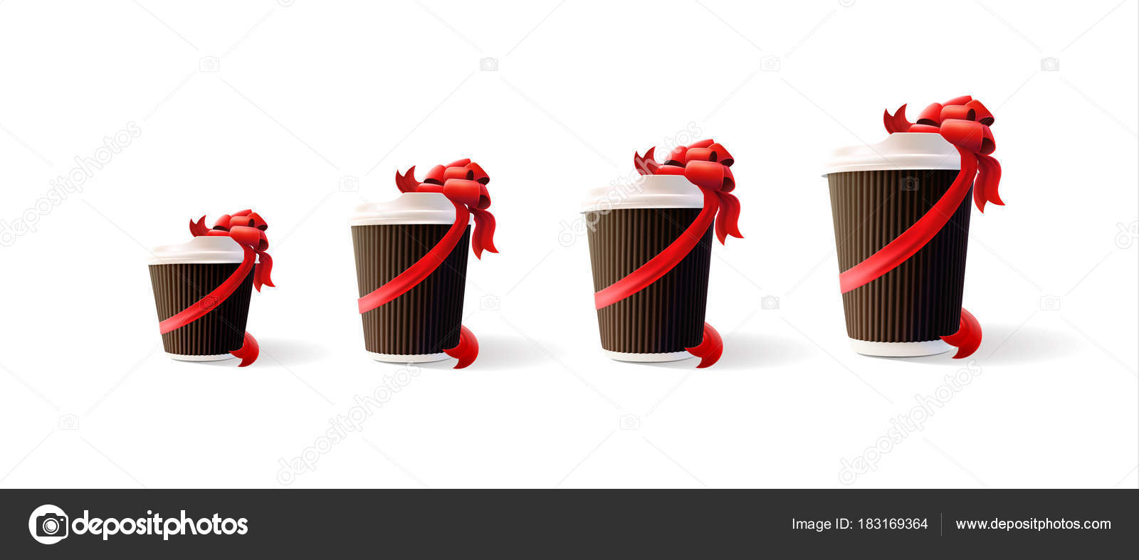Coffee Ripple Cups with Ribbons 4 sizes Stock Vector Image by ...