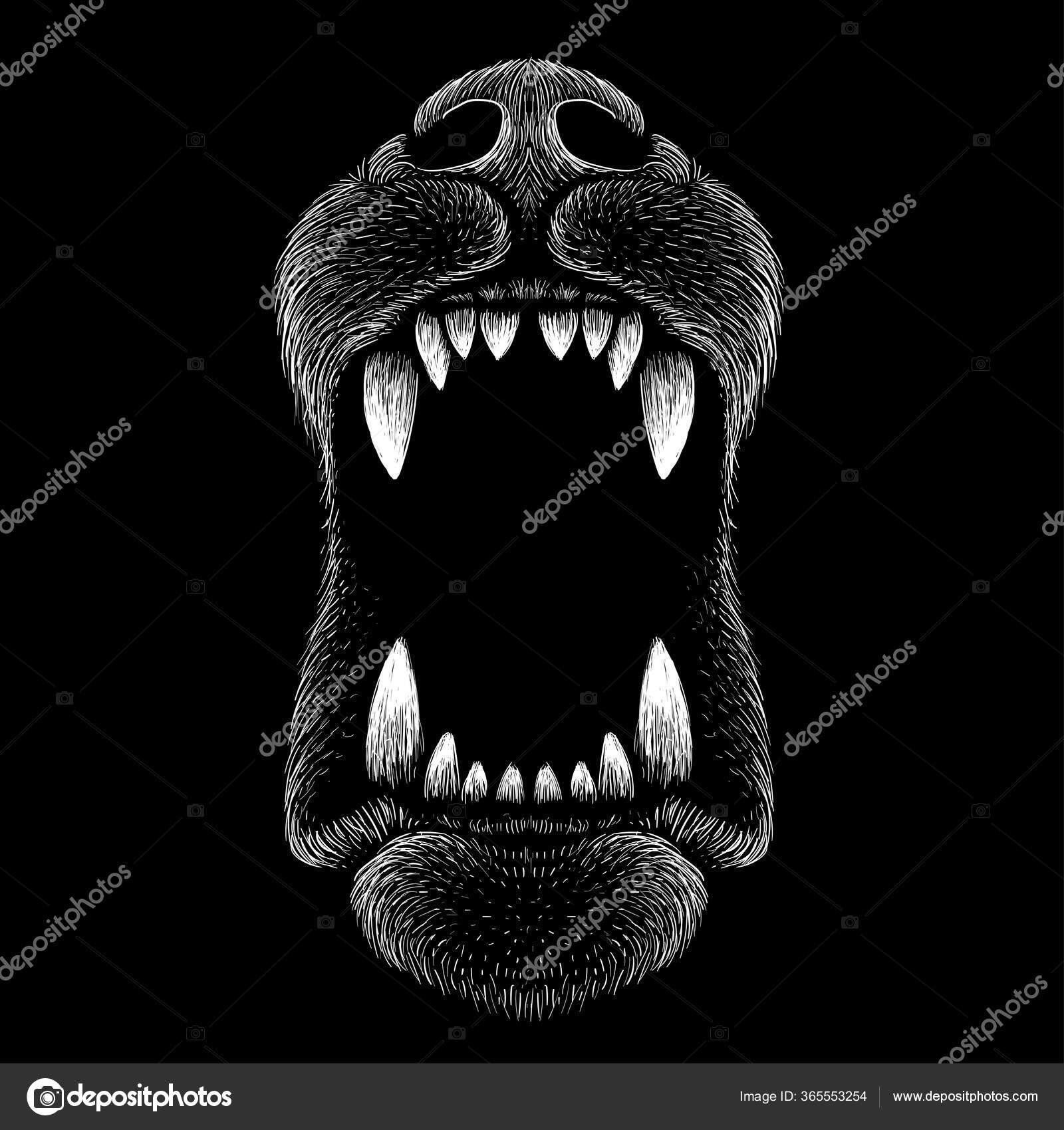 Snarling Dog Drawing