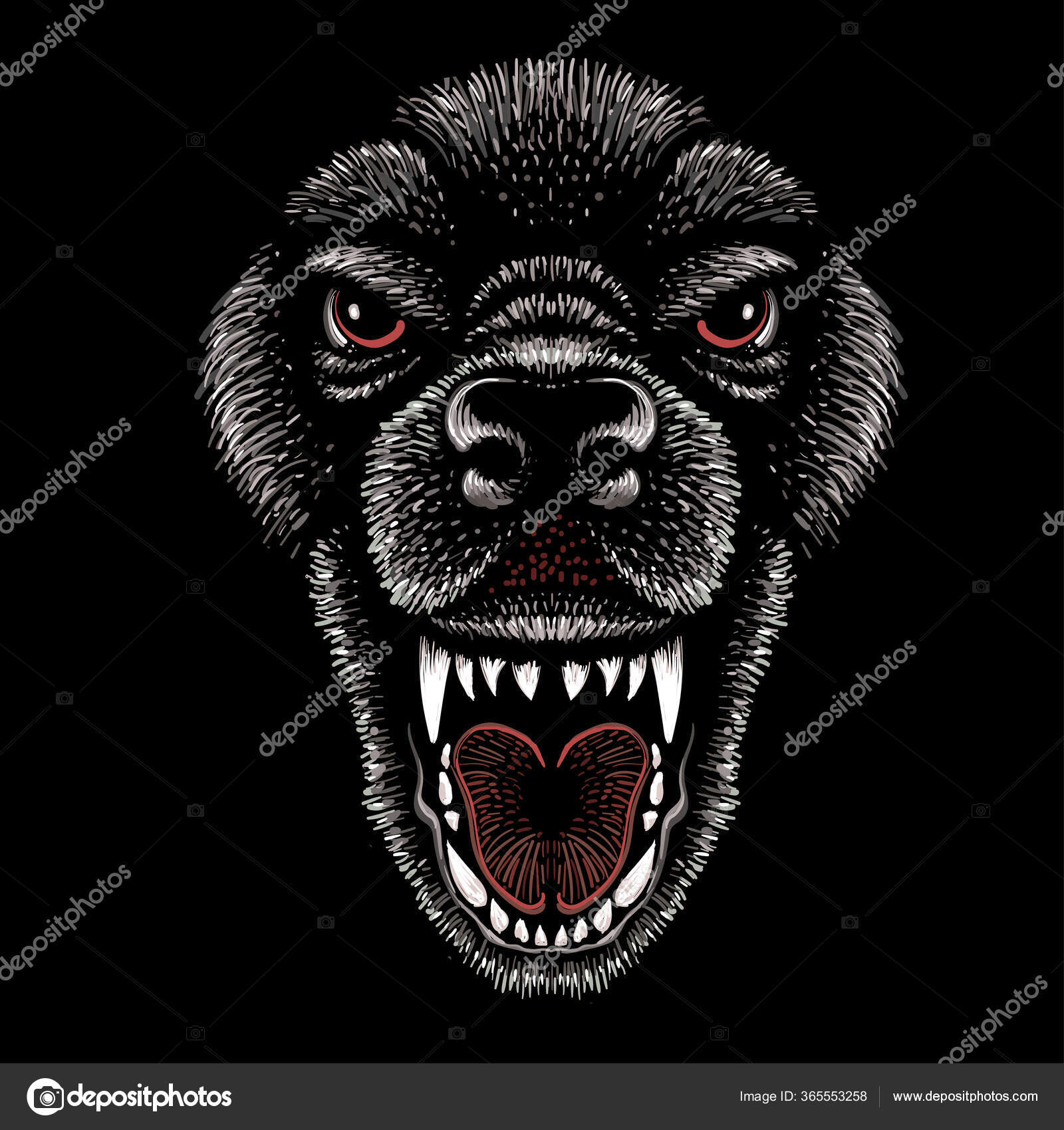 Snarling Dog Drawing