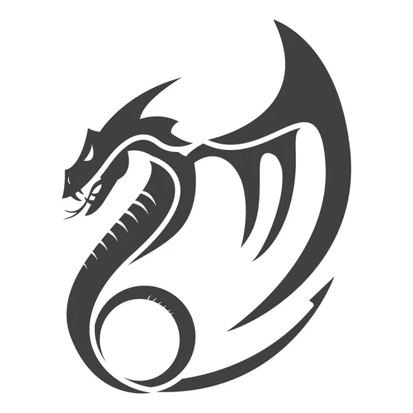 flat simple dragon vector - Stock Image - Everypixel