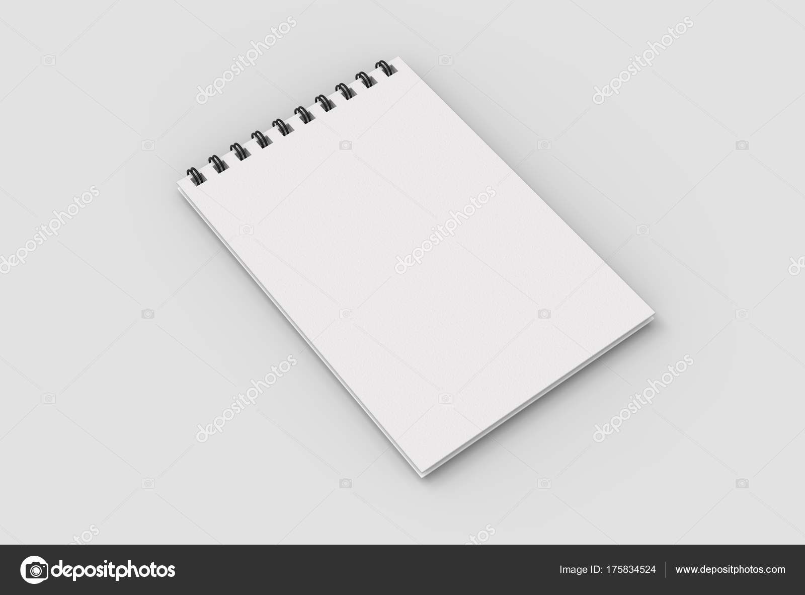 Spiral binder notebook mock up isolated on soft gray background ...