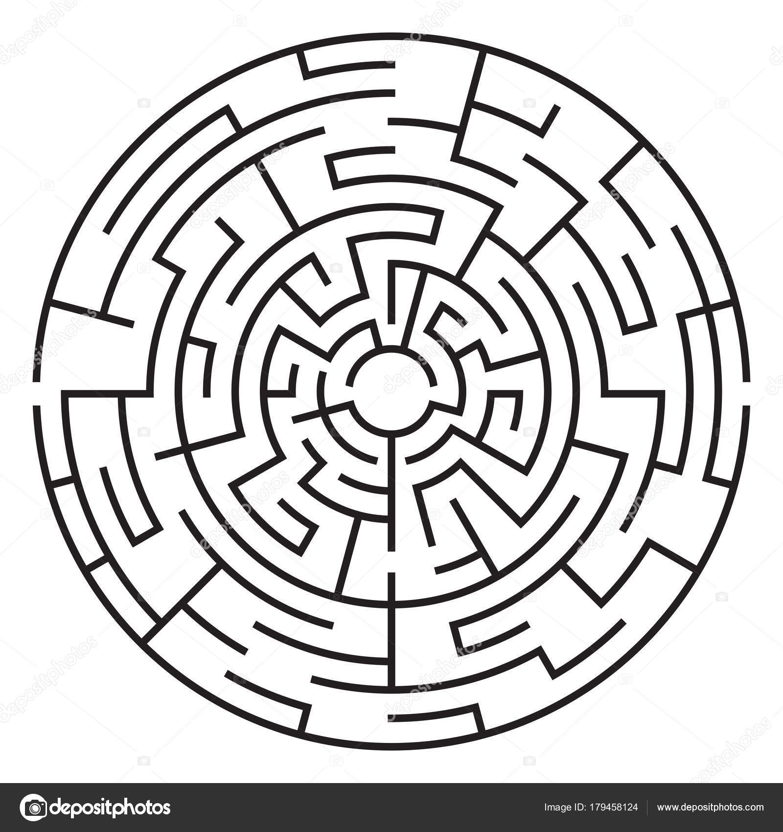 Circular maze isolated on white background. Medium complexity. ⬇ Stock ...